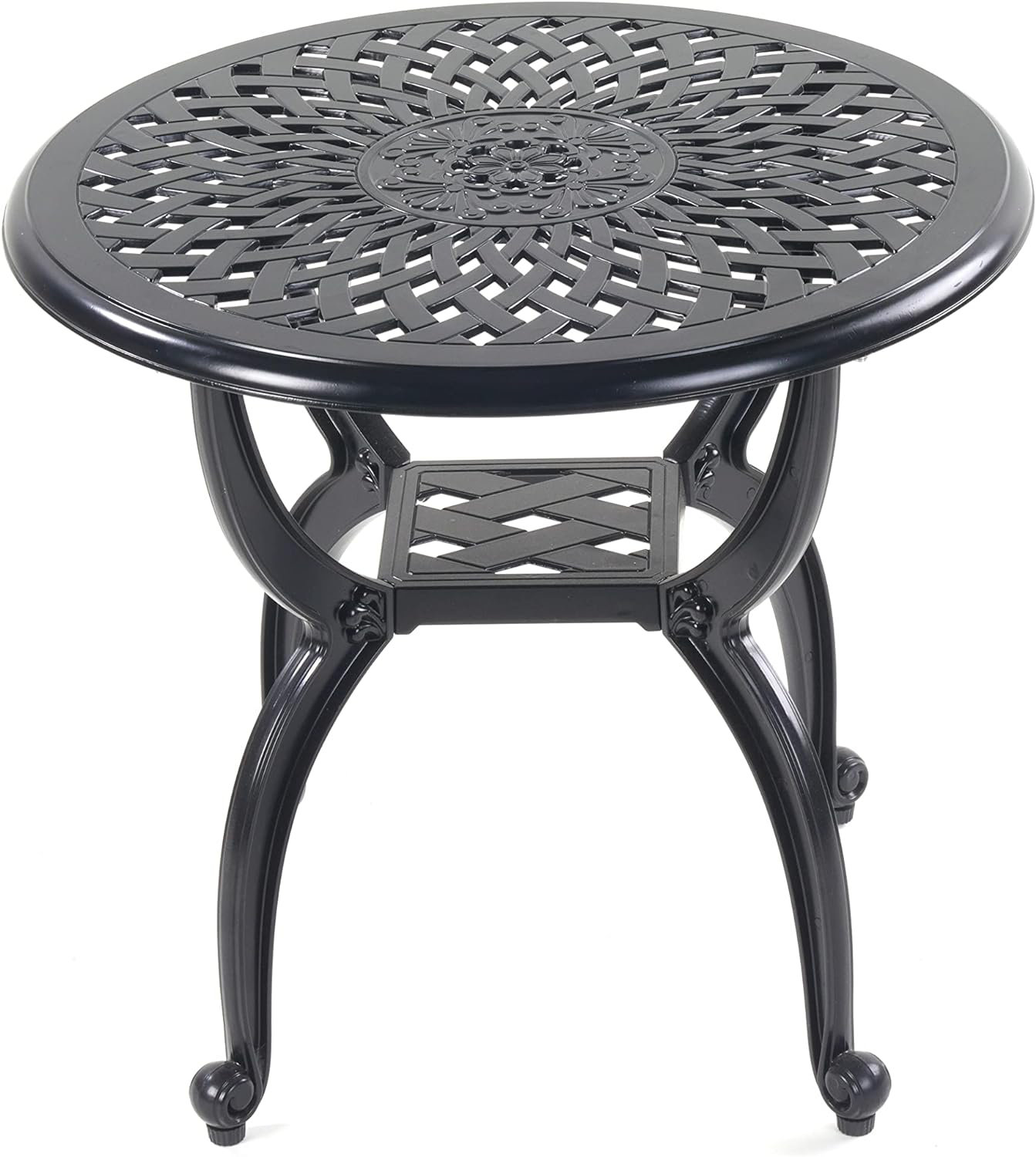 Shimano Cast Aluminum Round Coffee Table, Weather Resistant, 20.8X20 ...