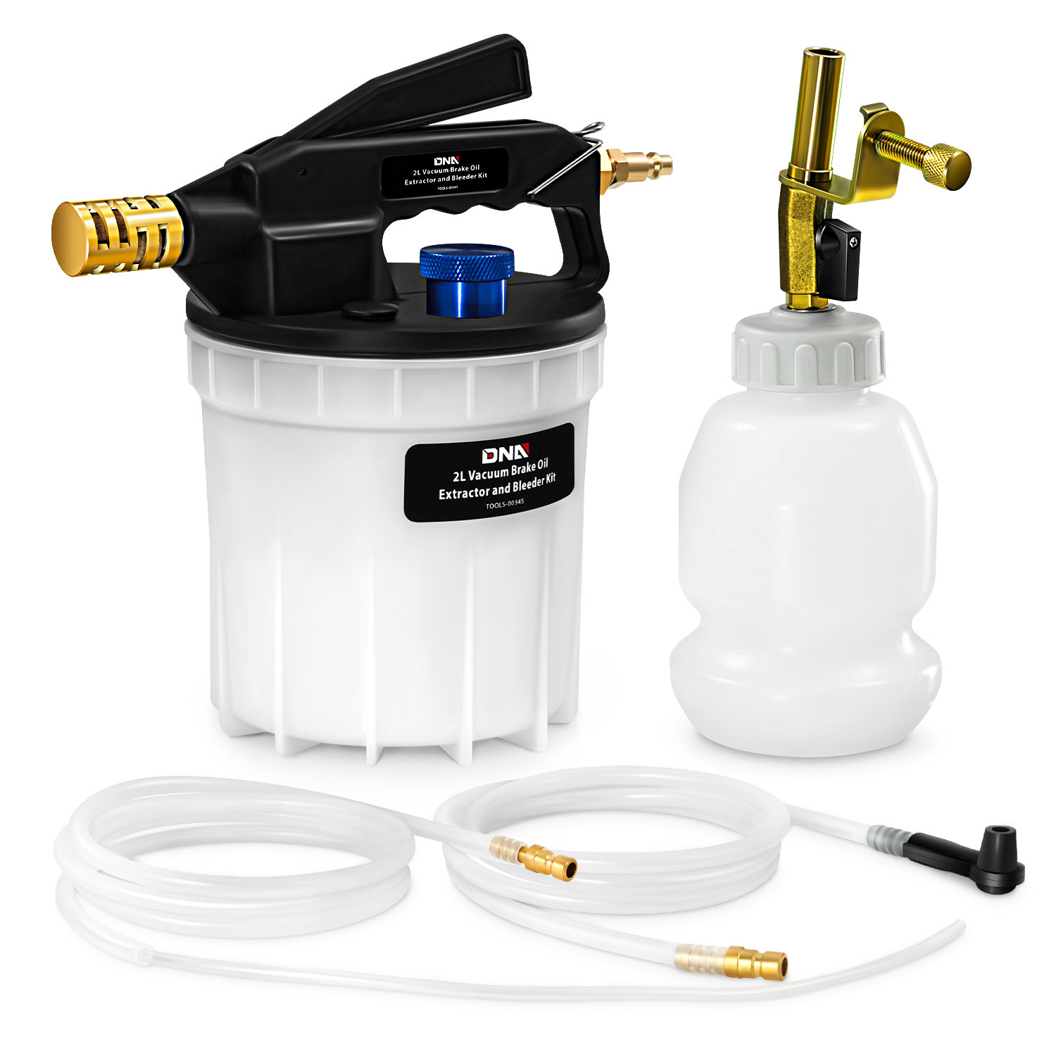 DNA Motoring 2L Vacuum Brake Oil Extractor Bleeder Kit+1L Refilling ...