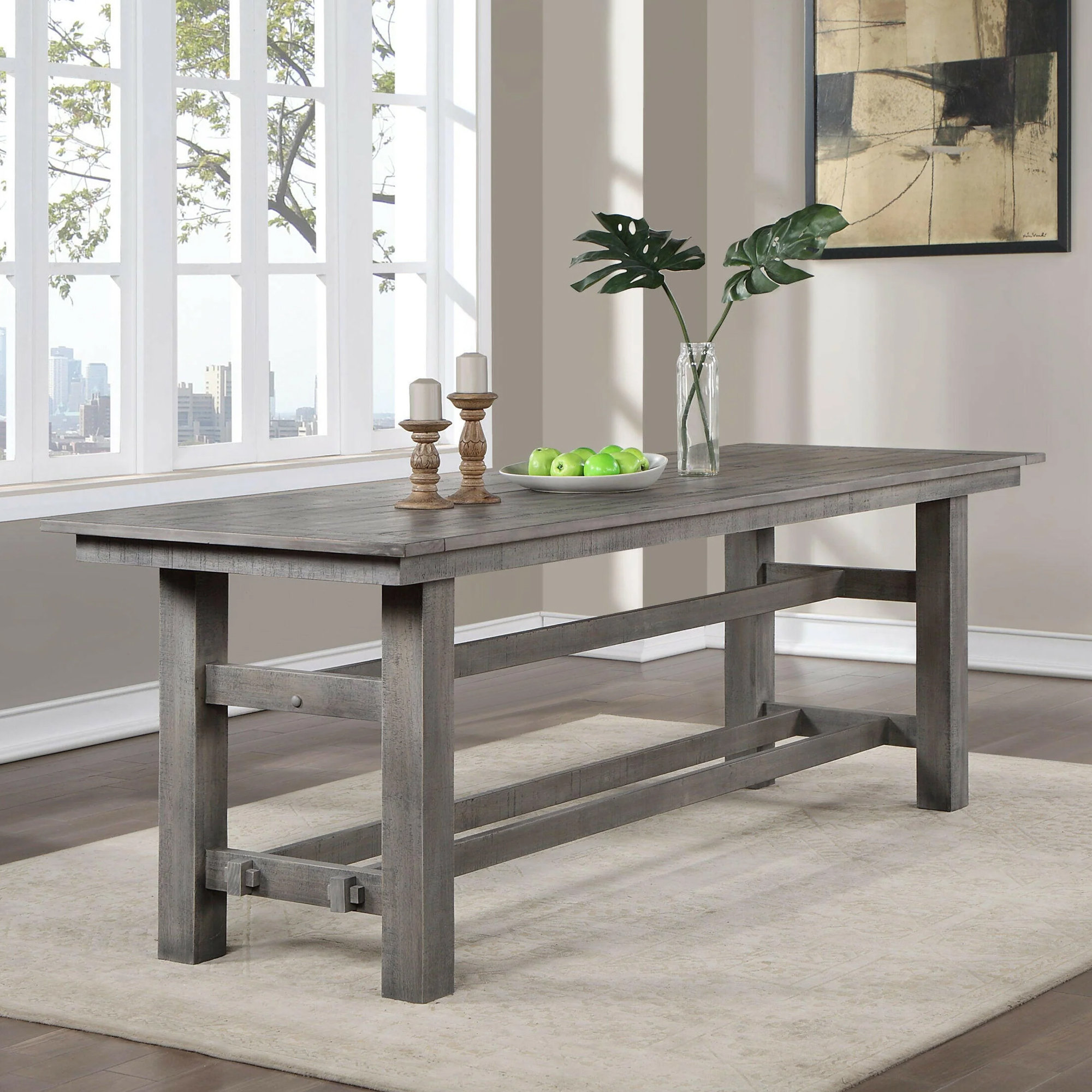 Red Barrel Studio® Keystone Counter Height Dining Table Grey | Wayfair