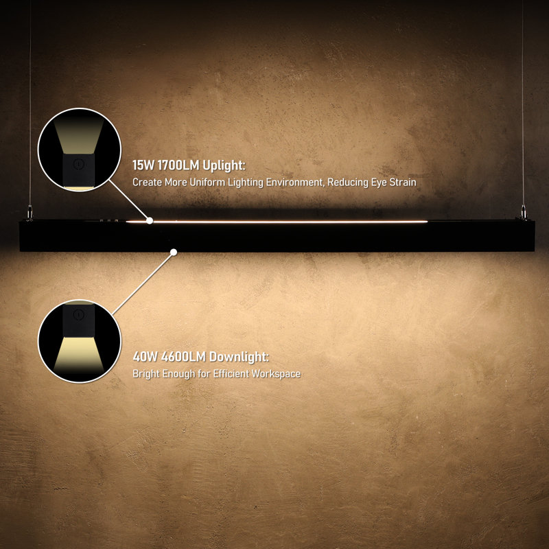 LEDVANS 4ft Led Suspension Linear Light, Up&down Lighting For Office ...