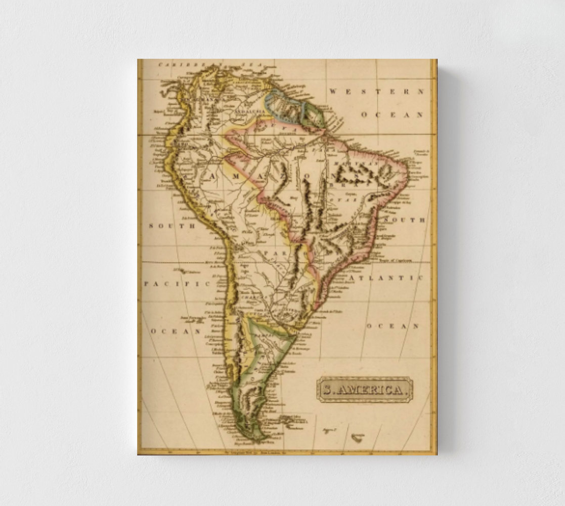 WeFrameArt South America 1817 By Vintage Maps, Continent Map Print ...