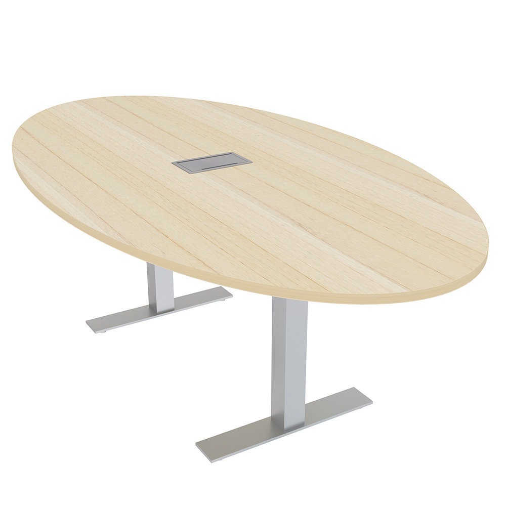 Skutchi Designs, Inc. 7' Oval Conference Room Table with T-Shaped Base ...