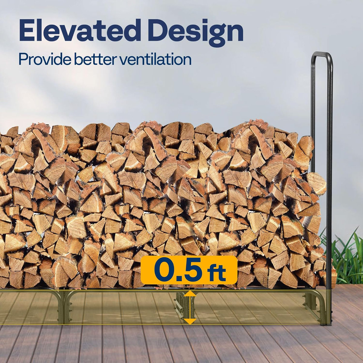 Arlmont & Co. 8ft. Heavy Duty Adjustable Log Rack With Carrier Bag ...