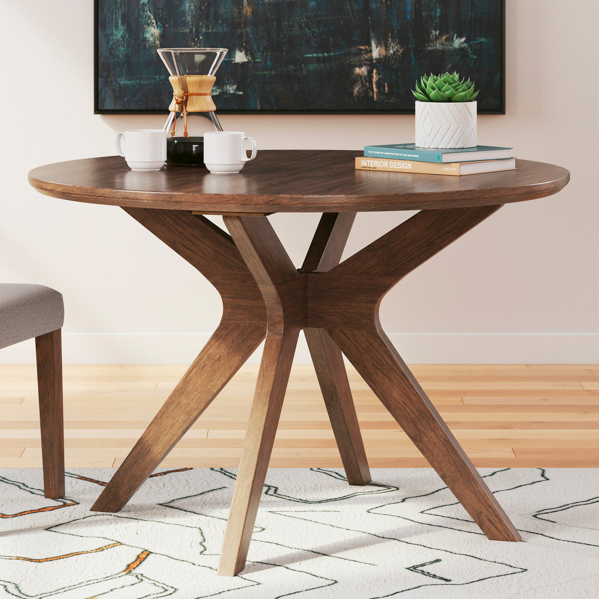 George Oliver Lyncott Round Dining Table & Reviews - Wayfair Canada