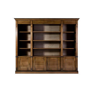 Michel Ferrand Brissac 90.6" H x 106.3" W Solid Wood Library Bookcase ...