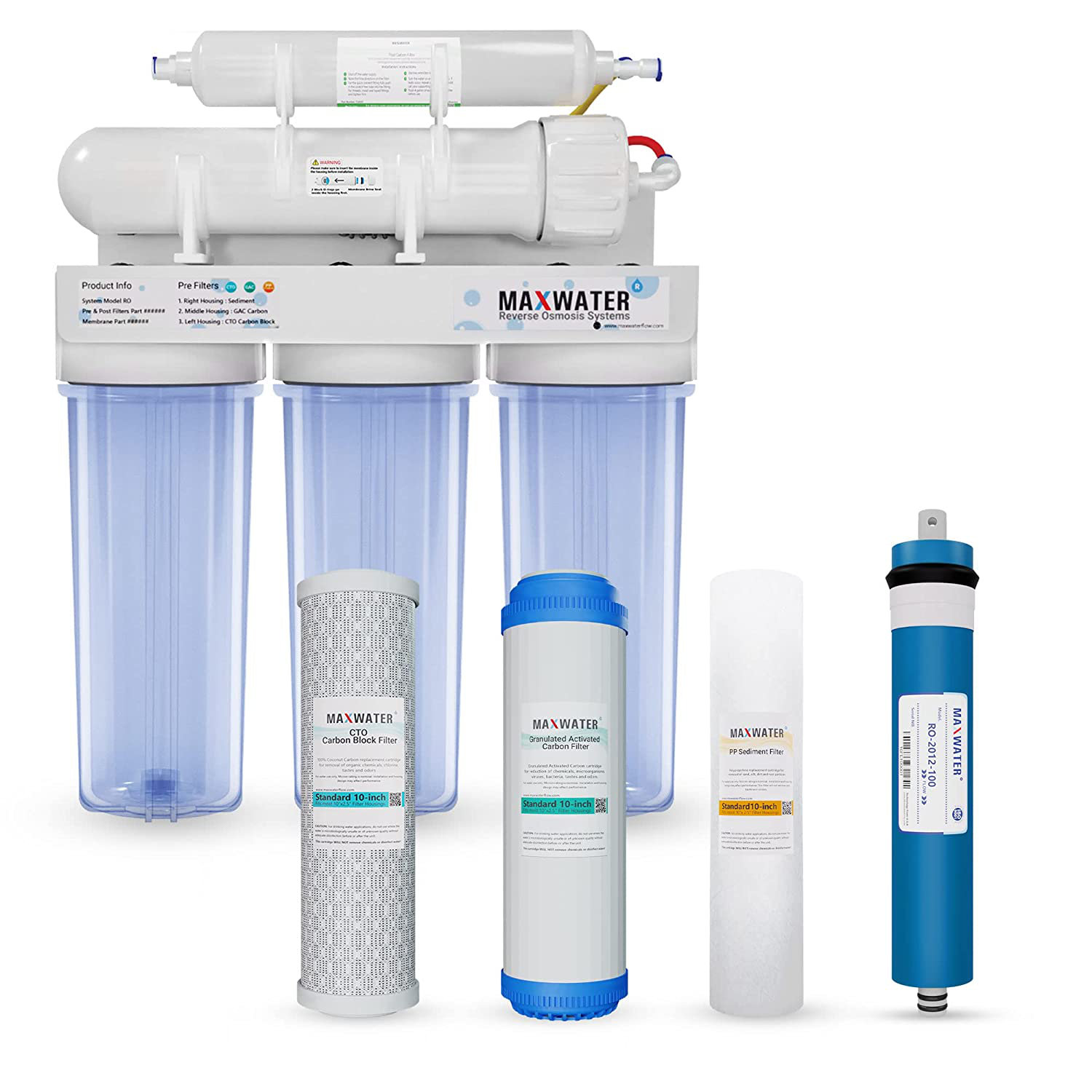 Max Water 5 Stage 100 GPD (Gallon Per Day) RO (Reverse Osmosis ...