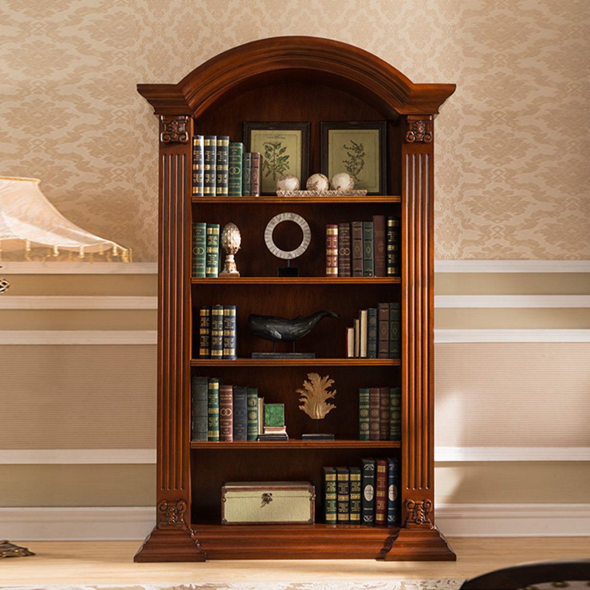 Rite Treasure 86.61" Brown Standard Solid Wood Bookcases | Wayfair