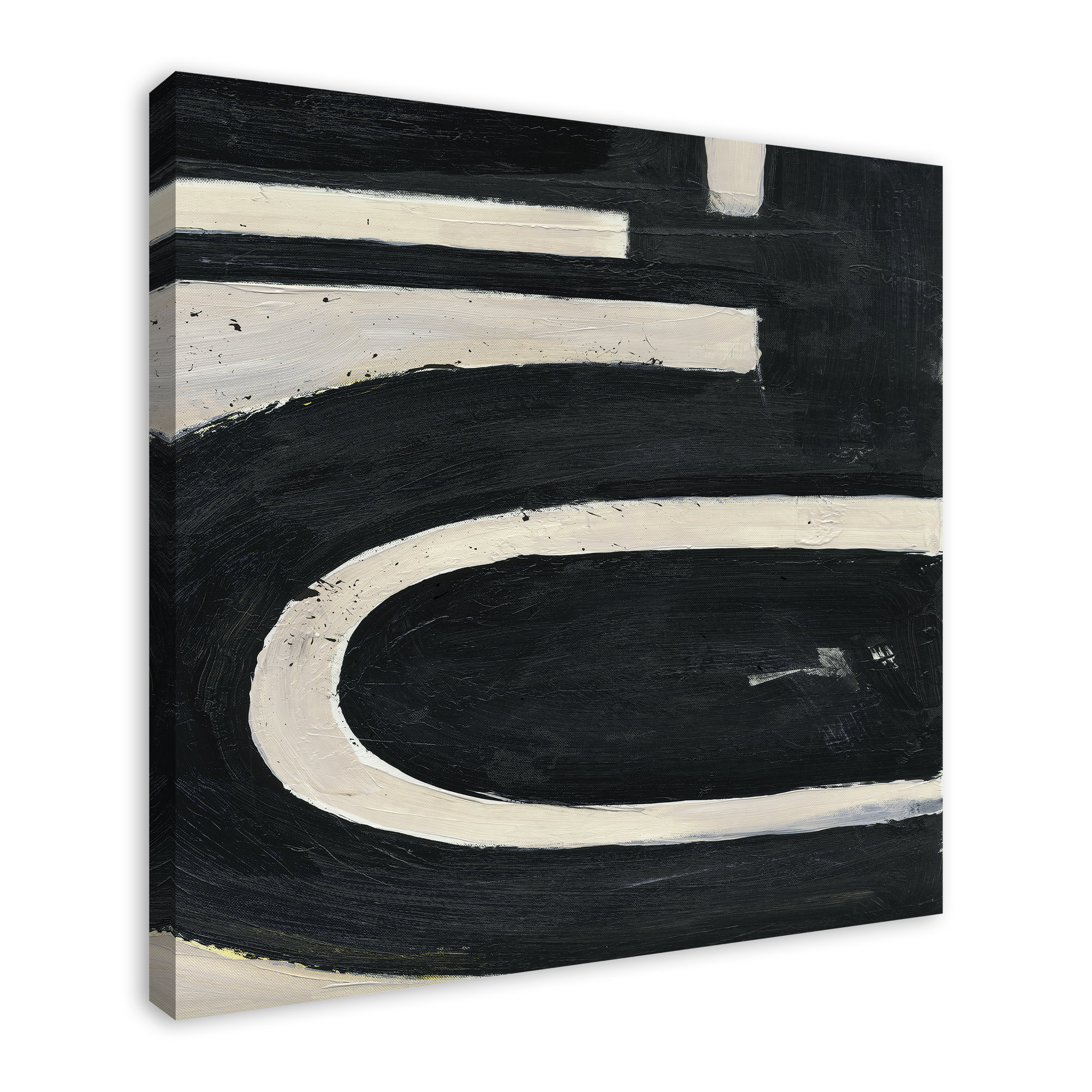 Ivy Bronx Abstract Black And Tan Swoops Framed Print - Wayfair Canada