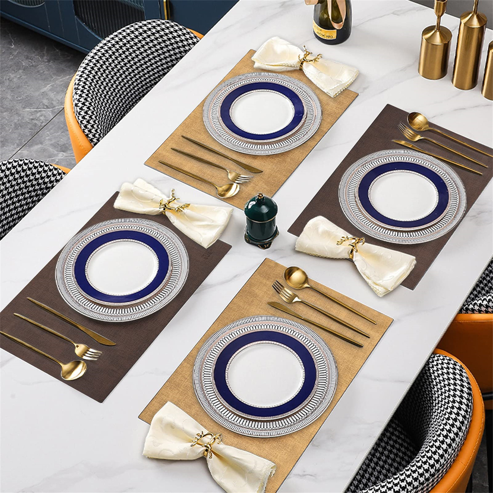 Brayden Studio Caalin Faux Leather Placemat And Coaster Set | Wayfair.co.uk