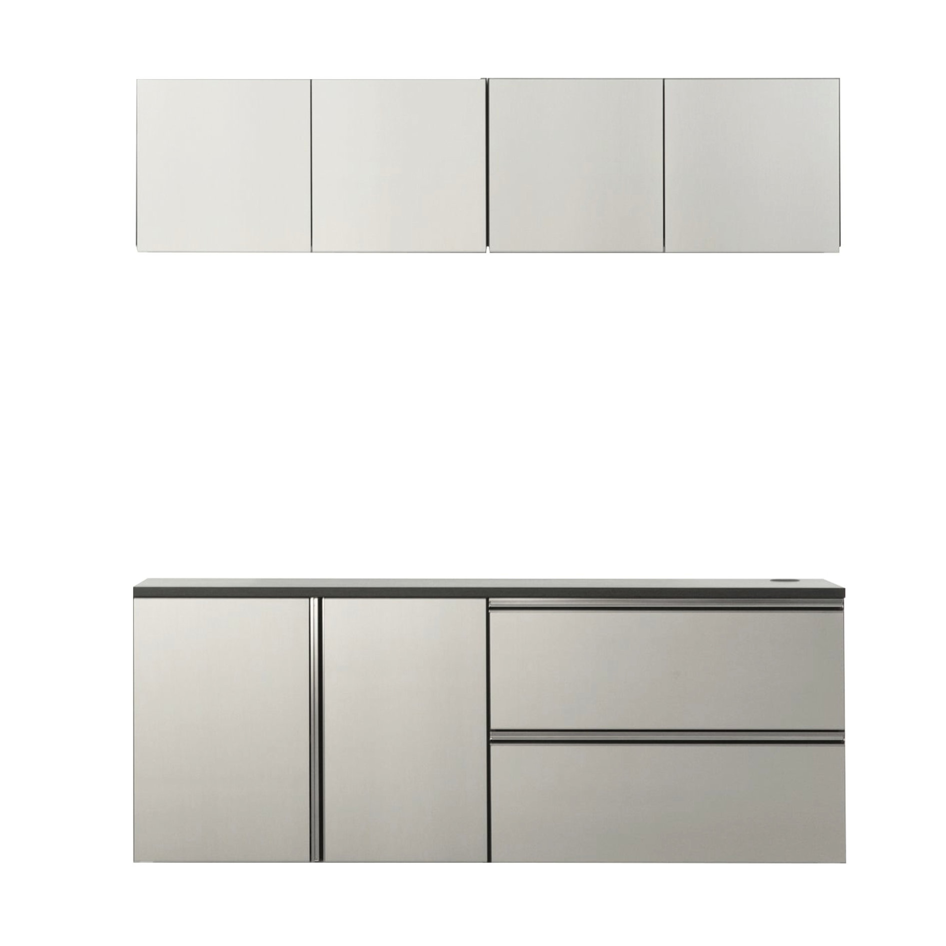 Orren Ellis Series Metallic Grey Cabinet - 64 In. W, Wall Mounted ...