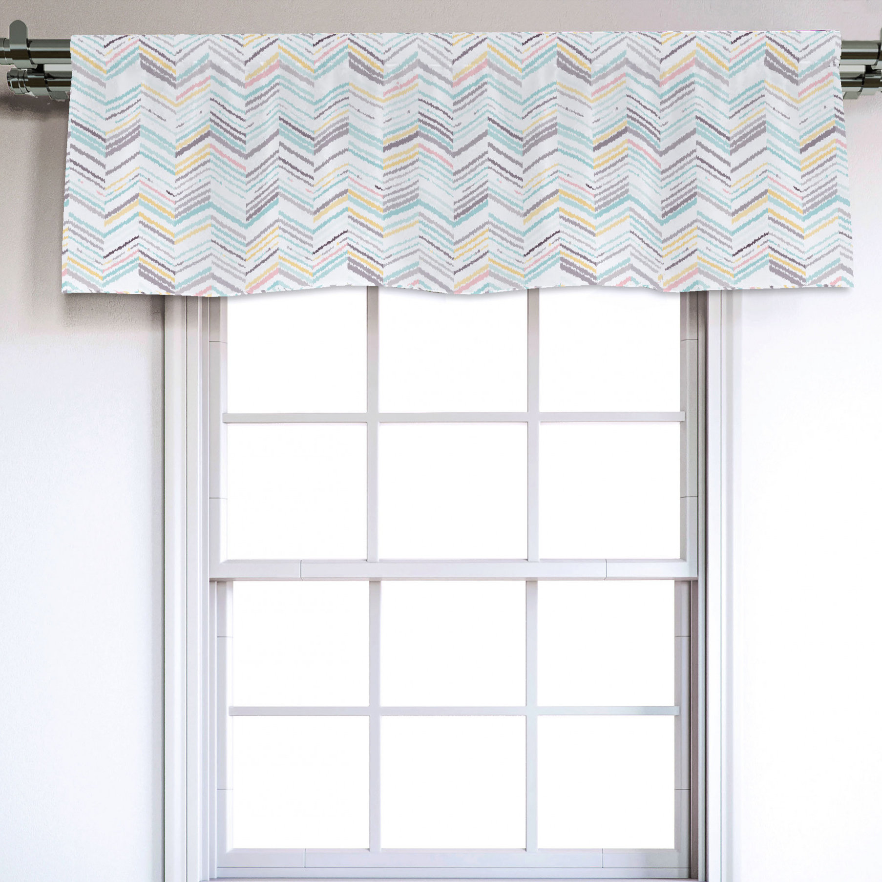 East Urban Home Chevron 54" Window Valance | Wayfair