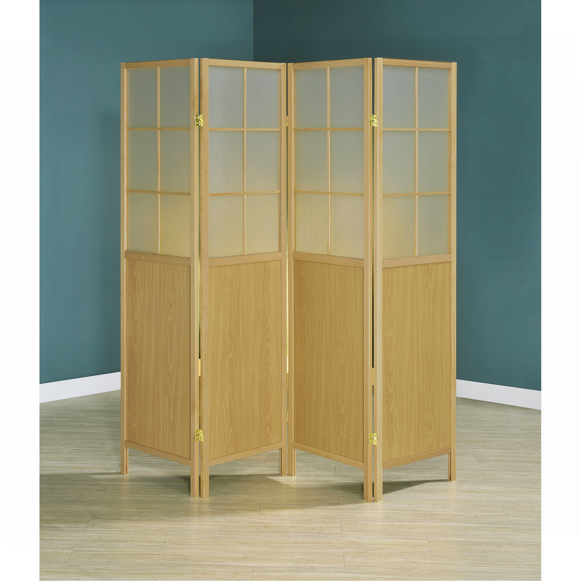 Latitude Run® Gabby Natural 4-Panel Room Divider Folding Shoji Screen | Wayfair