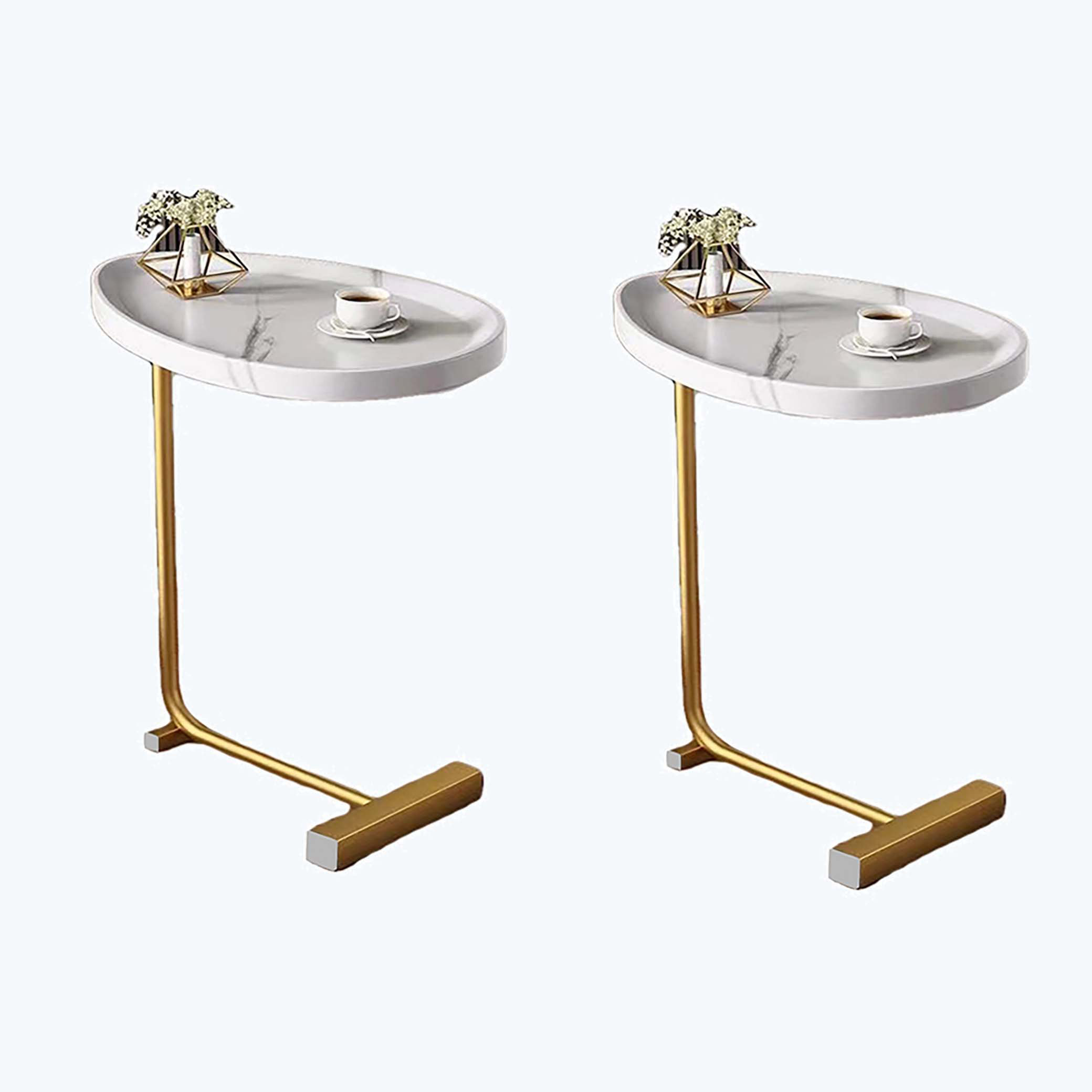 Mercer41 C-shaped Side Table, C Shaped End Table, Side Table for Couch ...