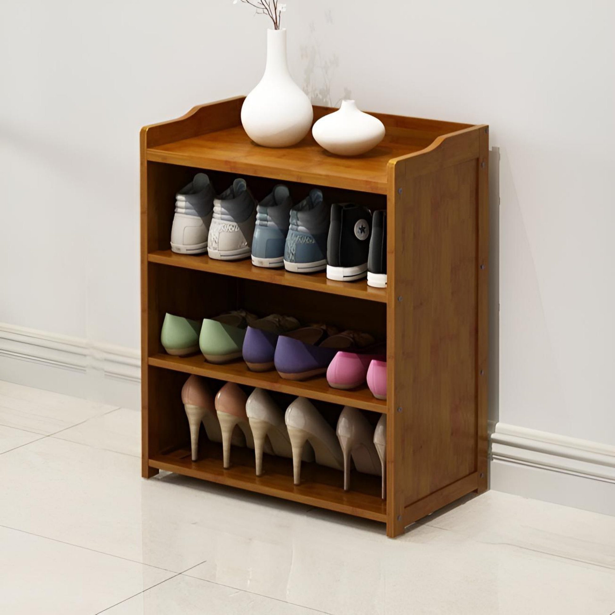 Red Barrel Studio® Simple Multi Layer Bamboo Dustproof Shoe Rack ...