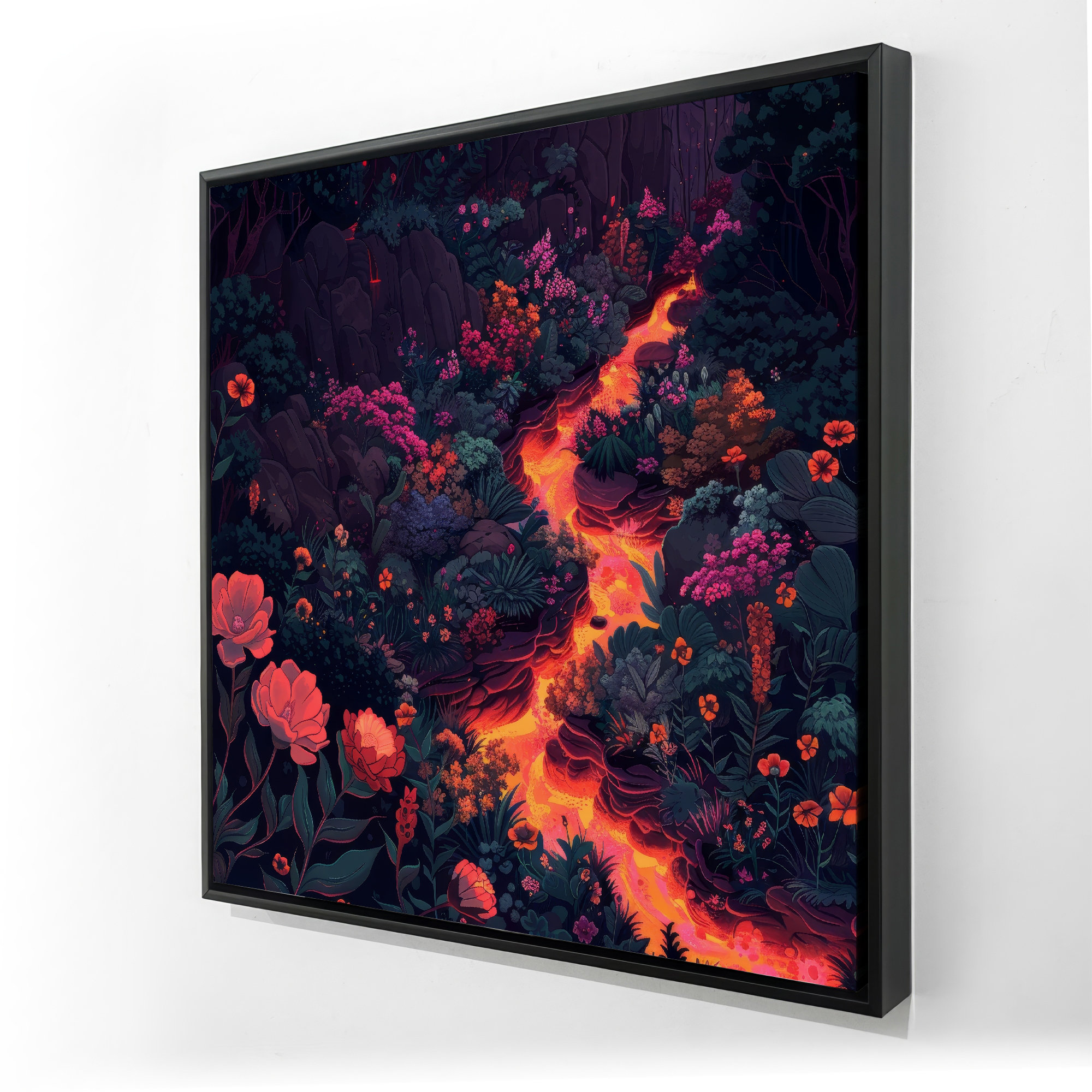 Lark Manor Flowing magma - 24"x24" Framed canvas - Wayfair Canada