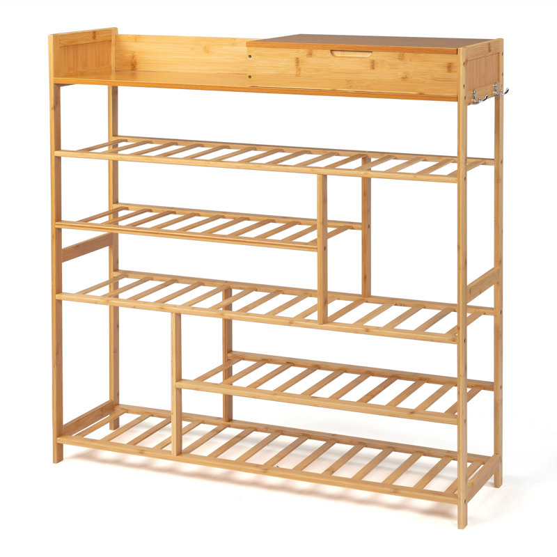 Millwood Pines Nanno 24 Pair Solid Wood Shoe Rack & Reviews | Wayfair
