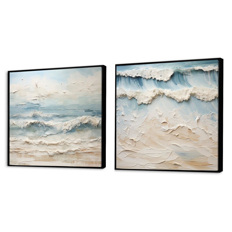 Dovecove Beige And Blue Coastal Beach Paint - Coastal Beach Square ...