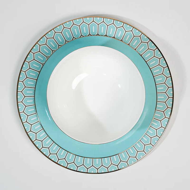 Corrigan Studio® Ozarke's Tiffany Blue Plates Set & Reviews | Wayfair