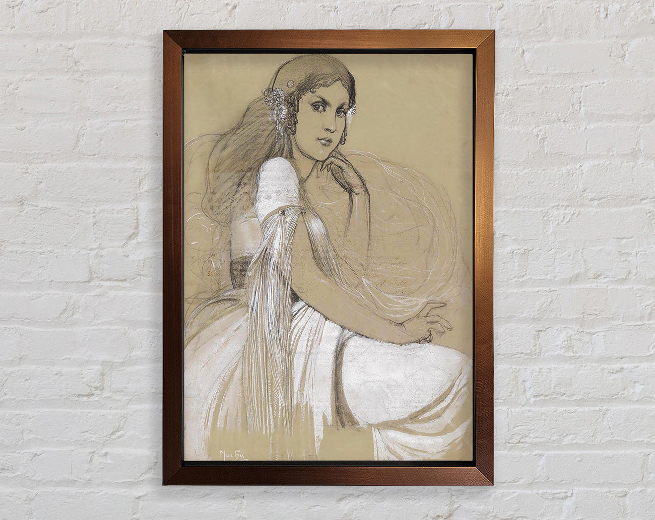 Bright Star Alphonse Mucha Jaroslava Mucha - Single Picture Frame Art ...