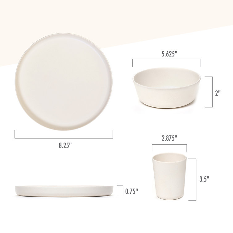 Winston Porter Service de table en bambou 12 pièces pour 4 personnes ...