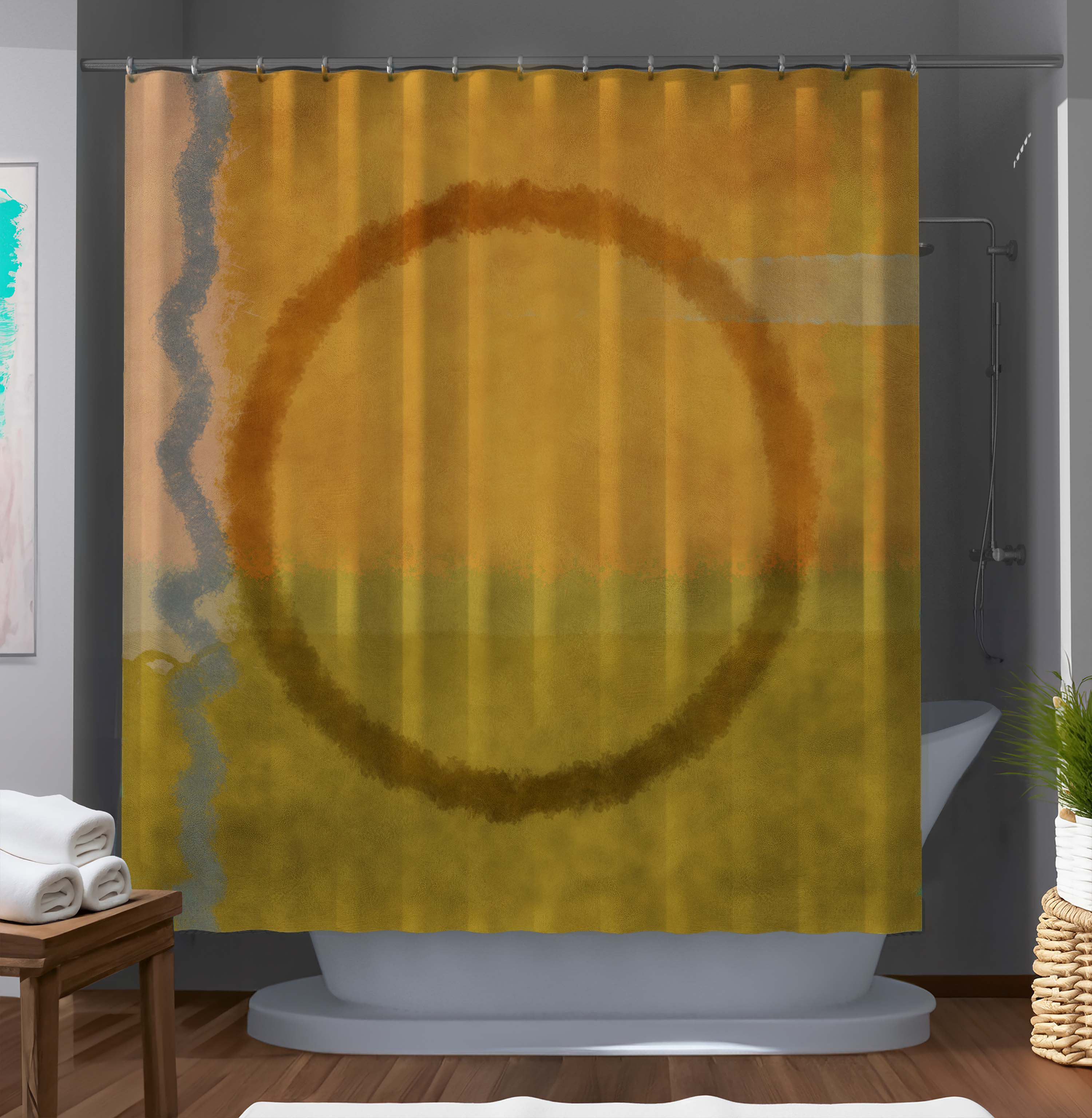 East Urban Home Brennae Abstract Shower Curtain | Wayfair