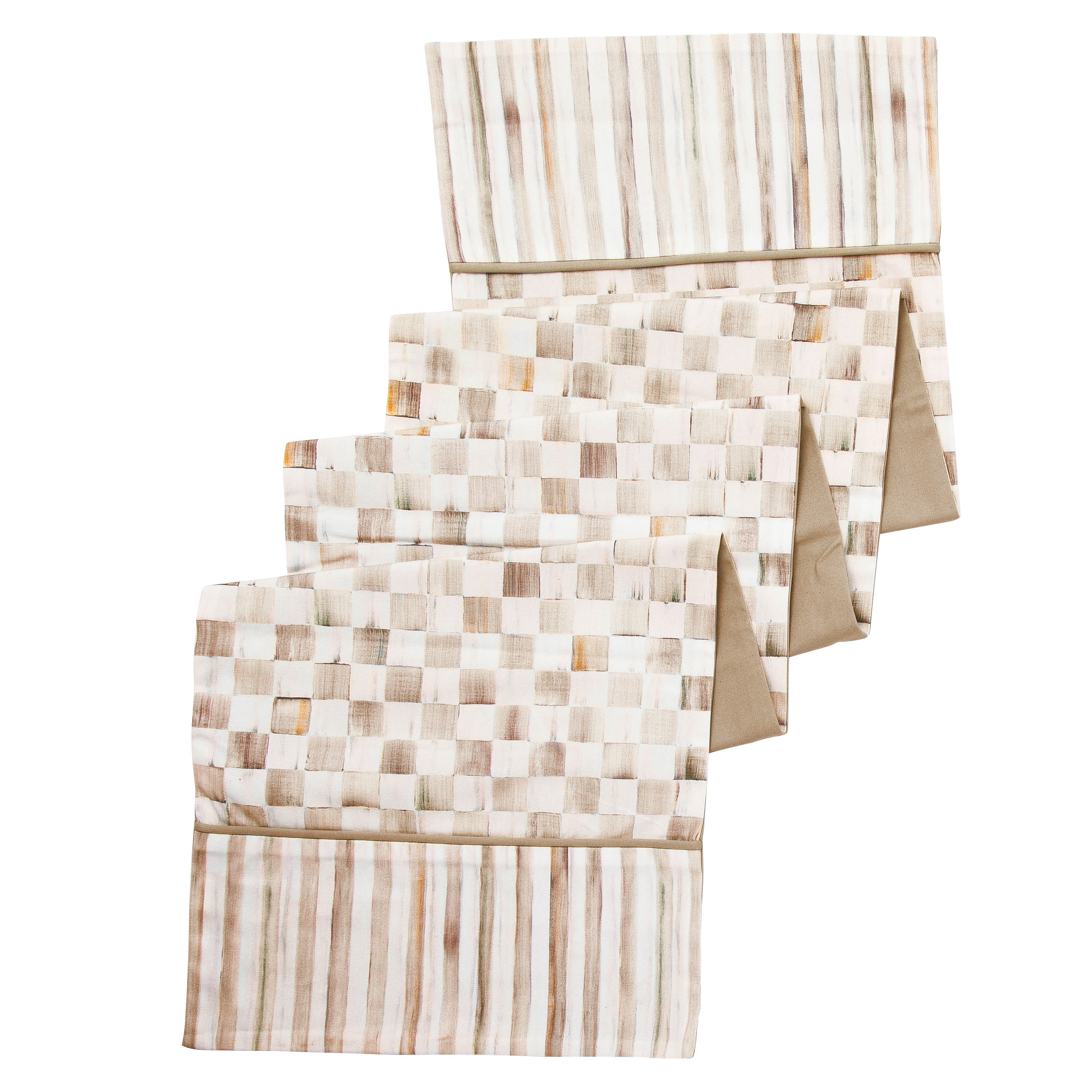 MacKenzie-Childs Mocha Check Table Runner | Wayfair