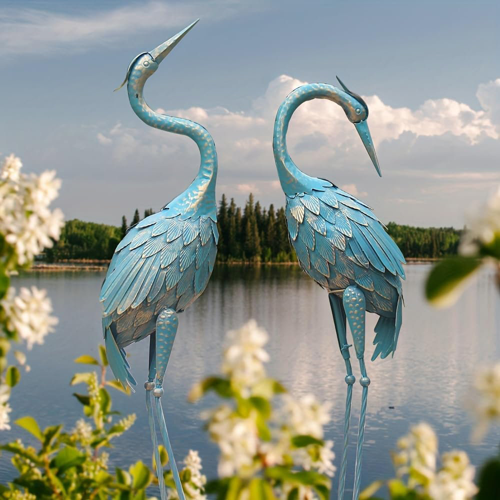 Bayou Breeze Haraway 2 Pieces Garden Crane Statue Set & Reviews ...