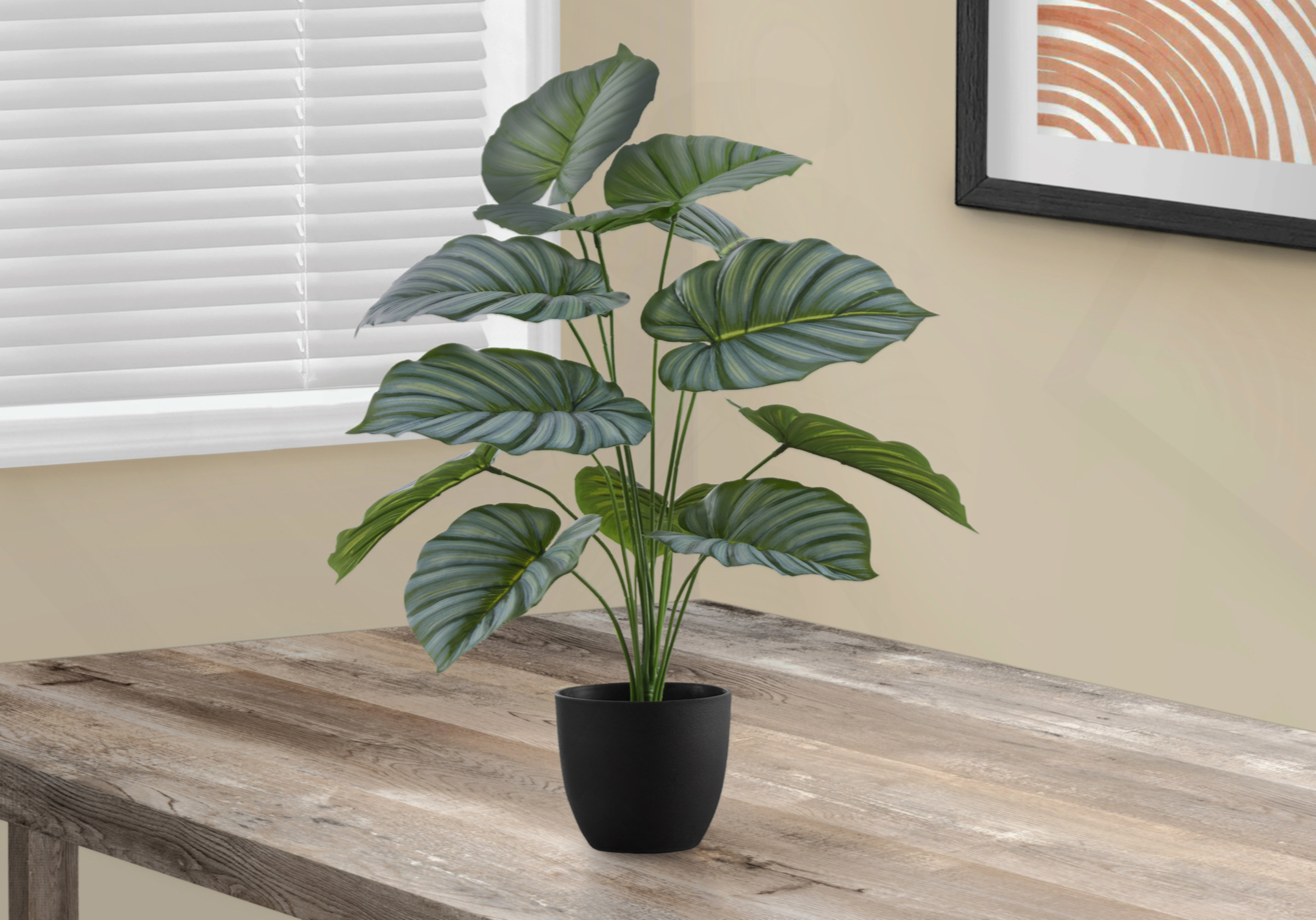 Ebern Designs Artificial Plant, Alocasia, Indoor, Faux, Fake, Table ...