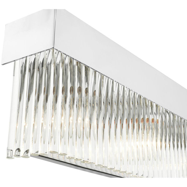 Everly Quinn Stylish 14" Bathroom Vanity Light Fixture with Crystal ...