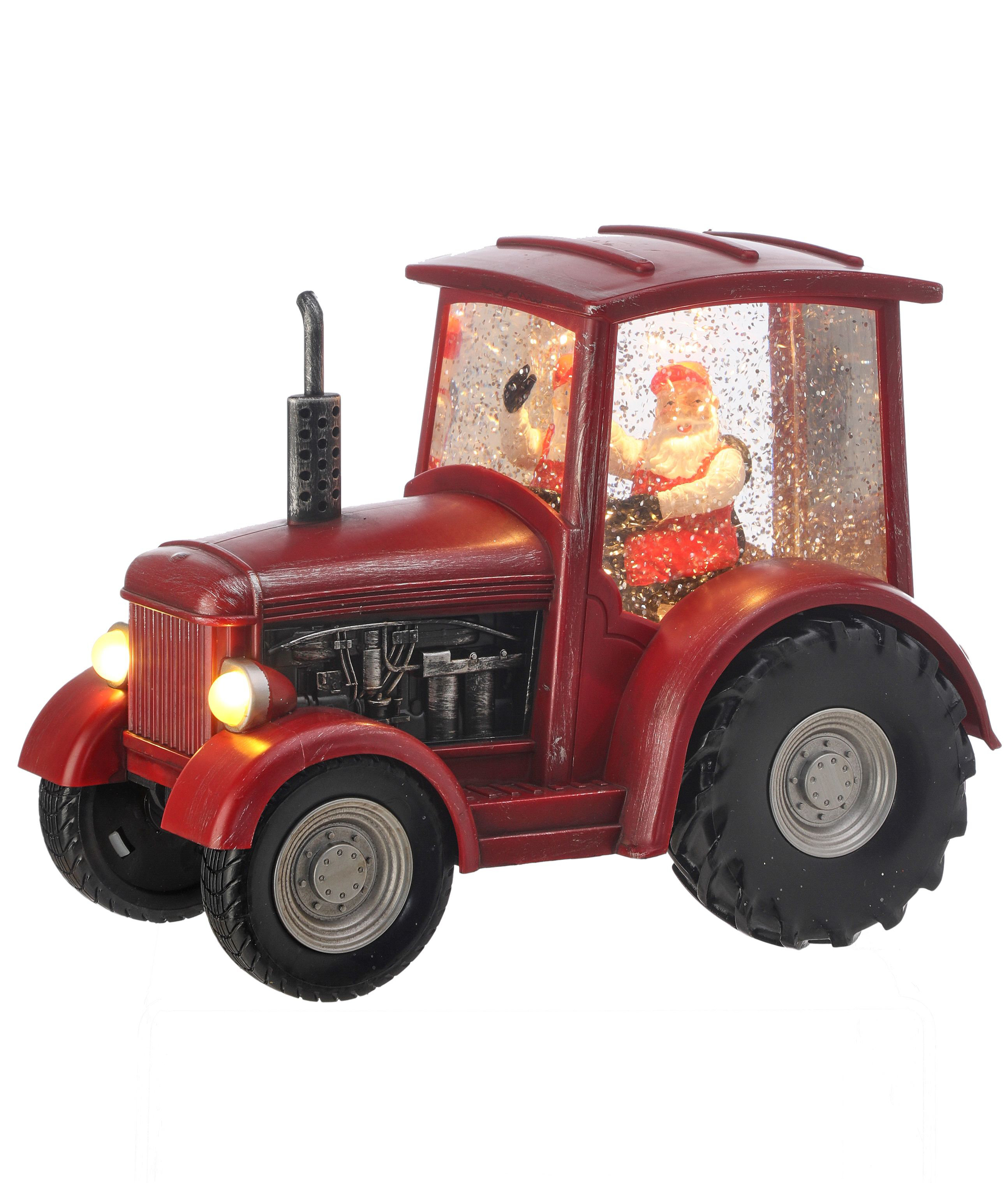 The Holiday Aisle® Santa's Tractor Snow Lantern | Wayfair