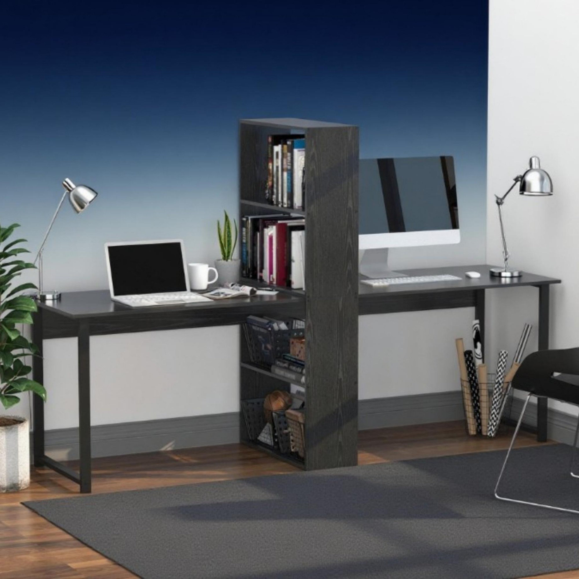 gefayluo Modern Minimalist Long Computer Desk, Double Workstation ...