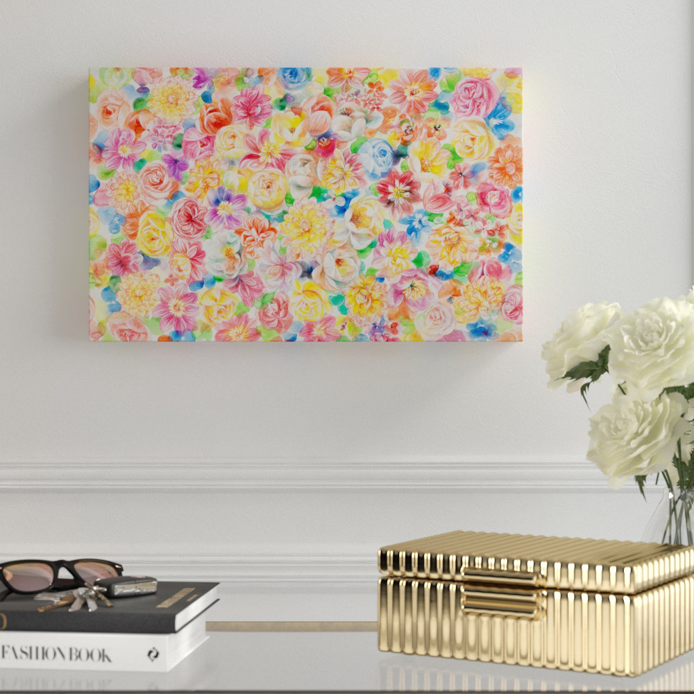 House of Hampton® 'Festive Flower Patterns 7' Acrylic Painting Print on ...