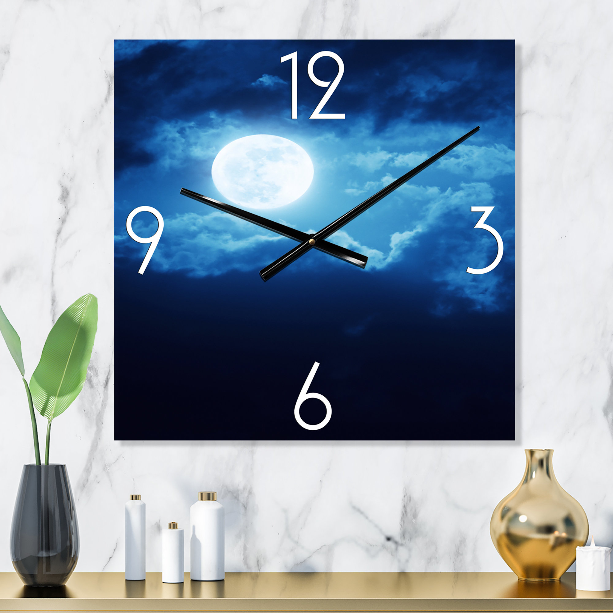 East Urban Home Full Moon In Cloudy Night Sky III - Nautical & Coastal ...