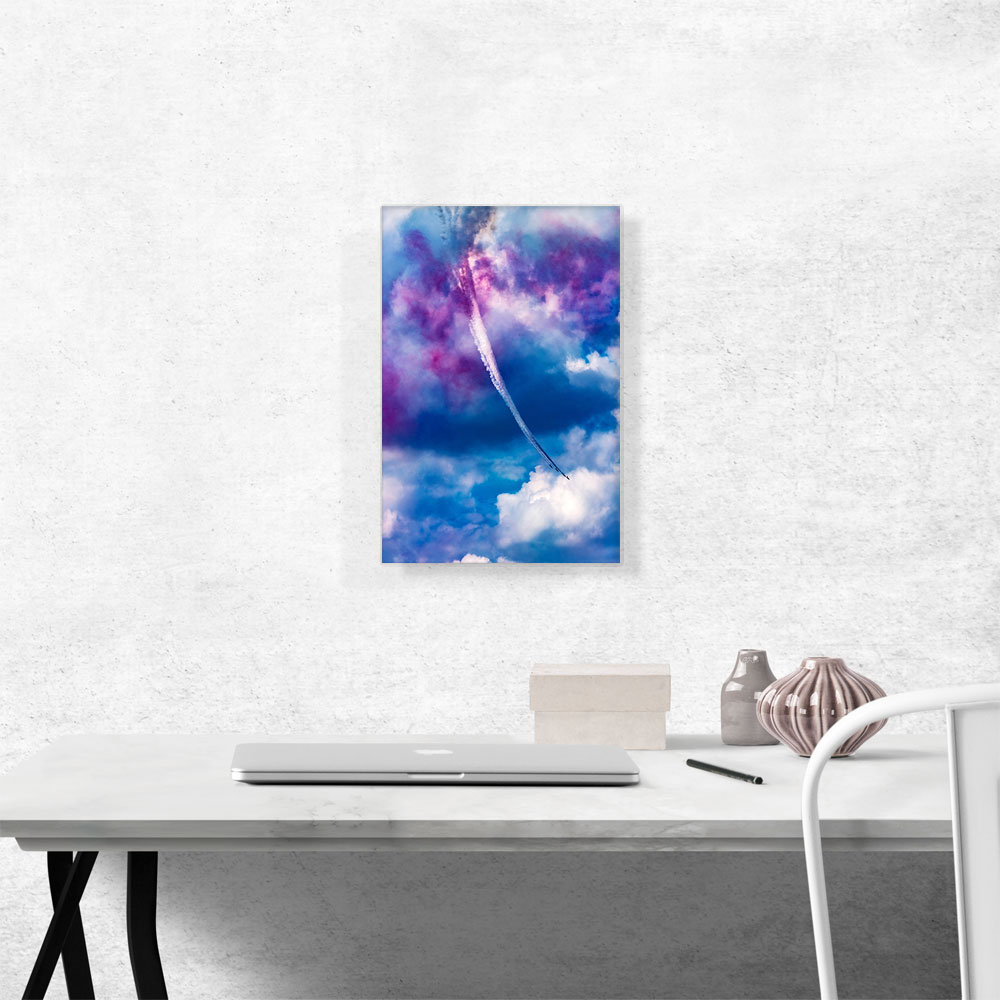 ARTCANVAS Fighter Jet Plane Aircrafts Descending Purple Sky Canvas Art ...