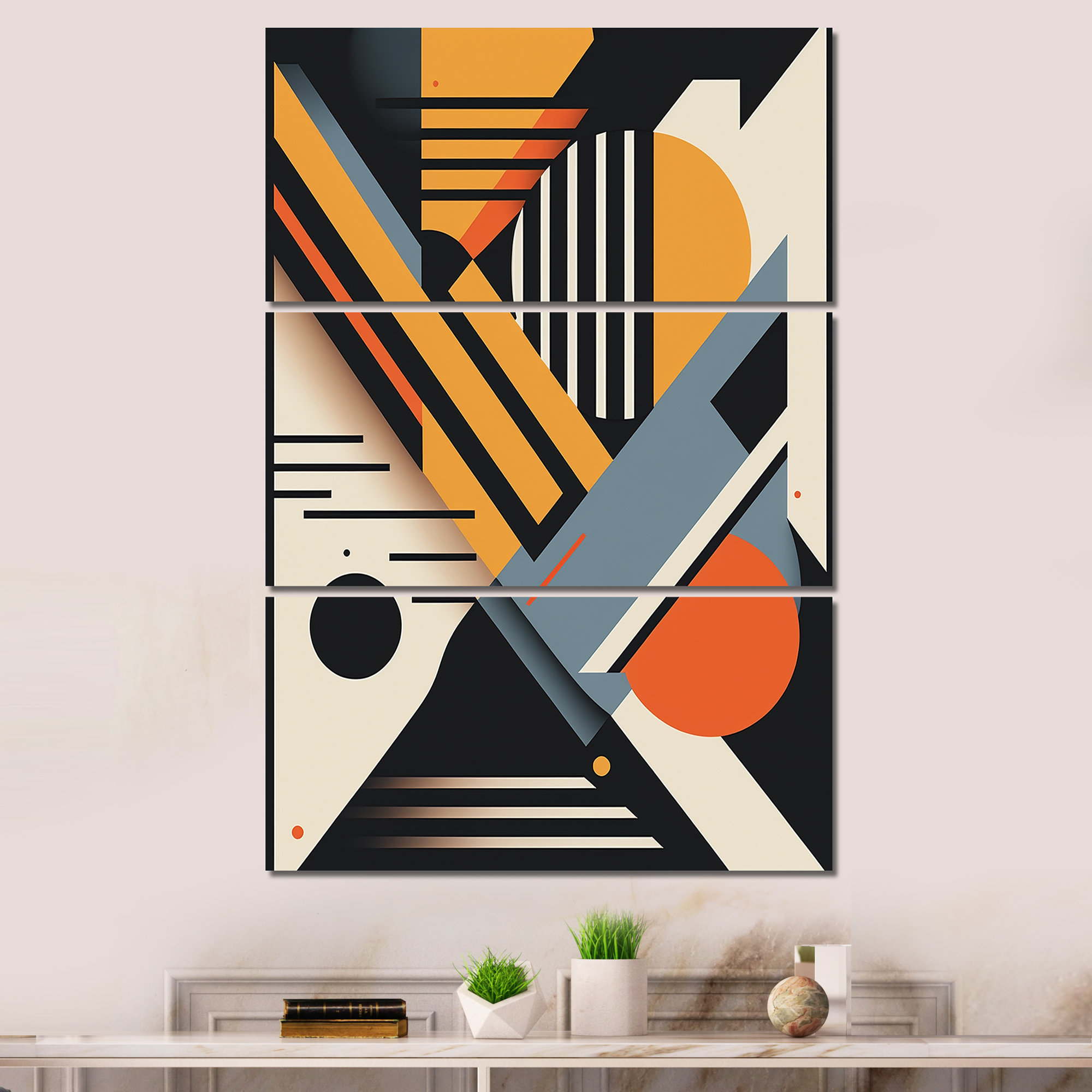 Orren Ellis Graphic Retro Compositions I - Modern Geometric Canvas Wall ...