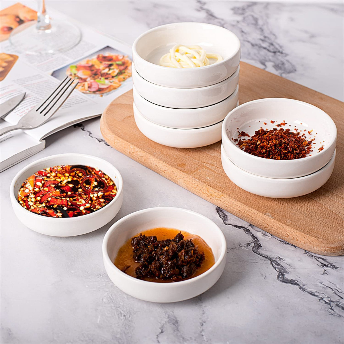 YITAHOME 8 PACK Dipping Bowls Set, Ceramic Dipping Sauce Dishes ...