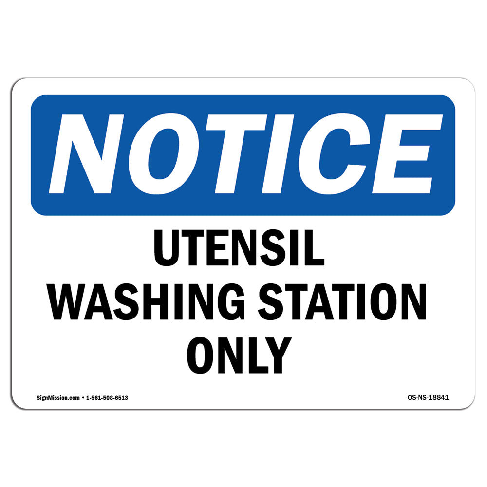 SignMission Utensil Washing Station Only Sign | Wayfair
