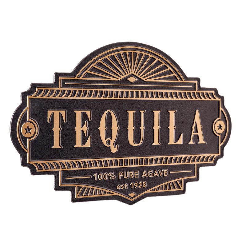 Bay Isle Home™ Tequila Embossed Metal Bar Sign | Wayfair