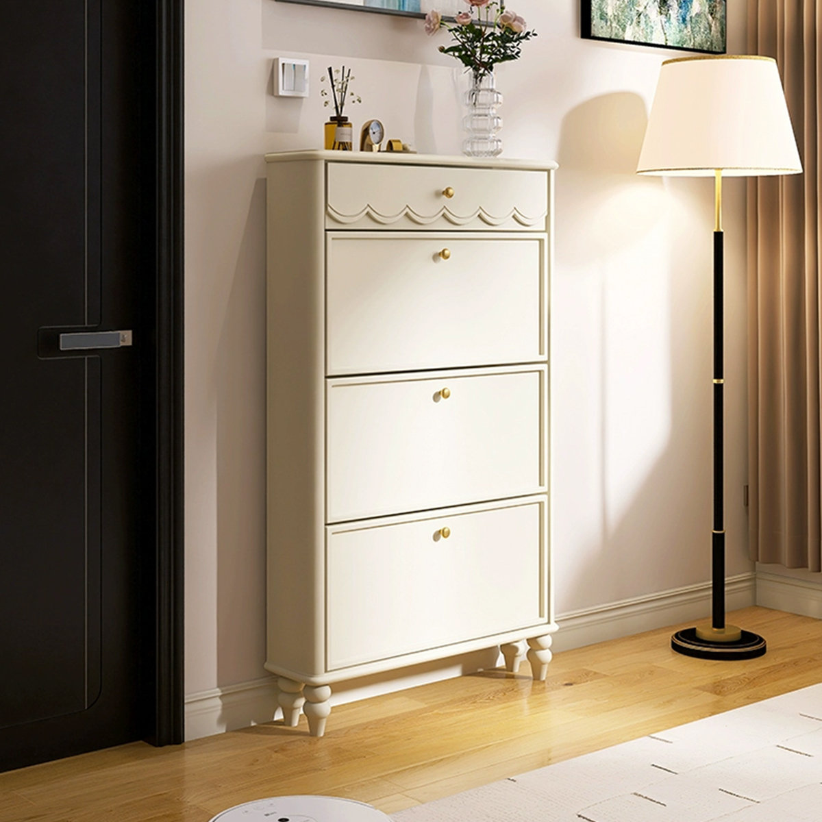 Canora Grey Beige Solid wood Shoe Storage - Wayfair Canada