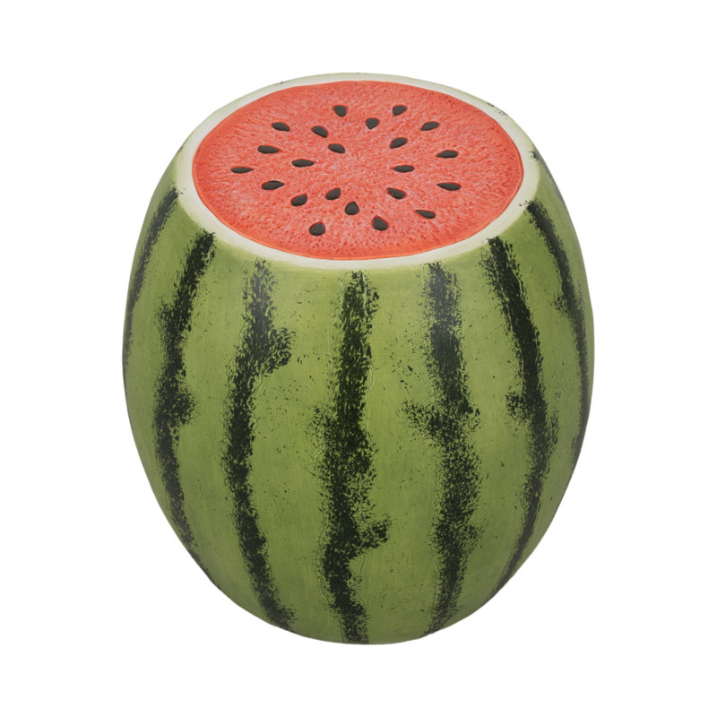 Bay Isle Home™ 17" Watermelon Garden Stool, Green/Pink | Wayfair