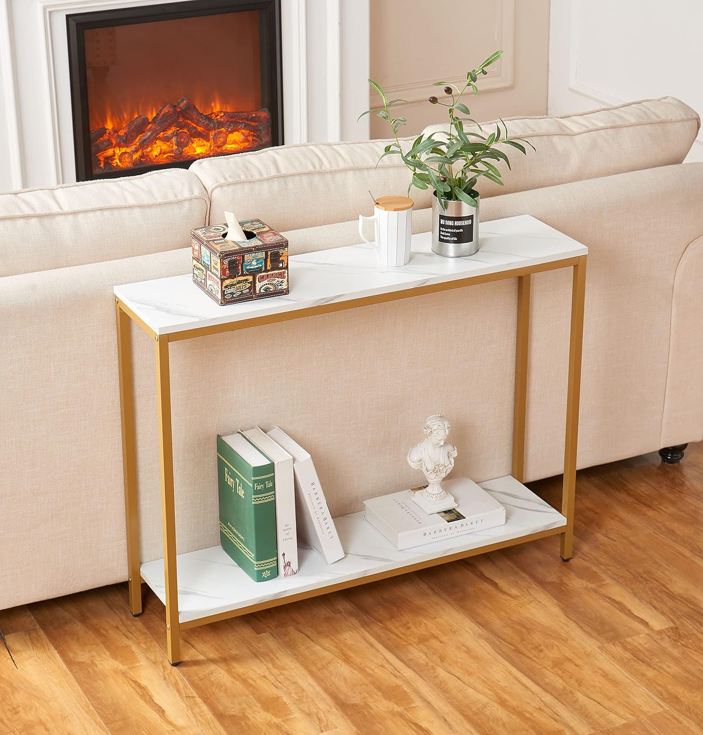 Ebern Designs Console pour le vestibule, canapé en panneau de fibres à ...