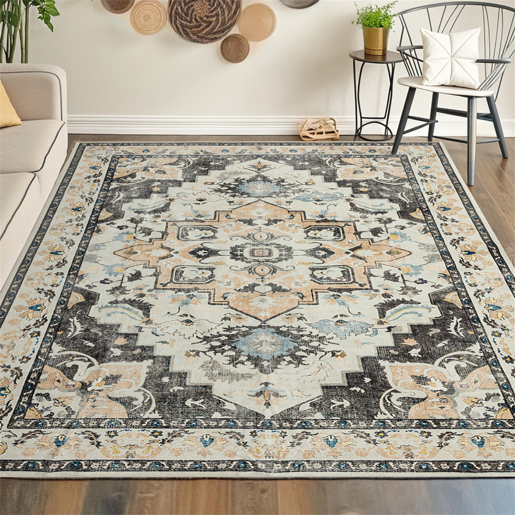 Bungalow Rose Machine Washable Oriental Rug | Wayfair