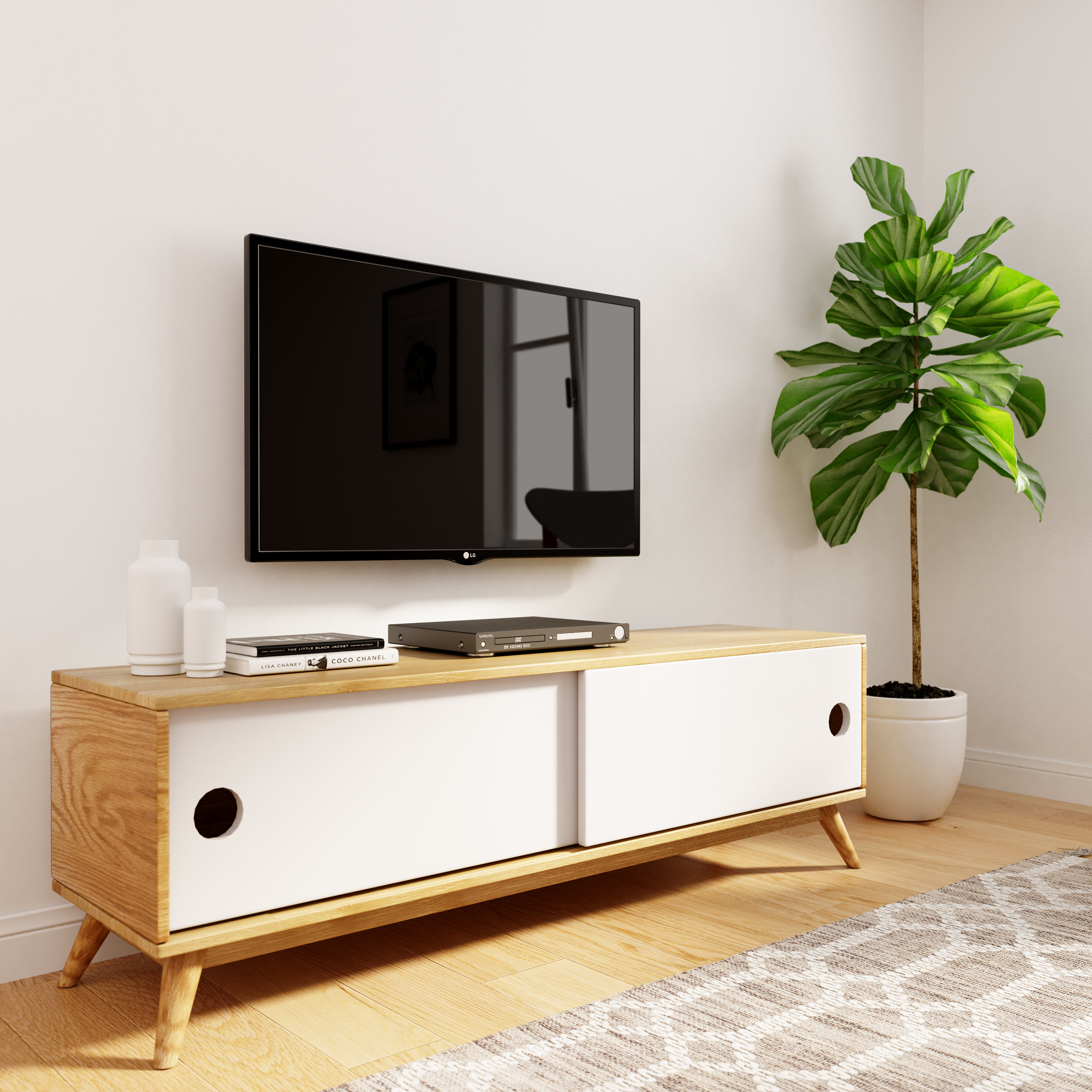 George Oliver Abacus Universal Expert Storage Console, TV Stand for TVs ...