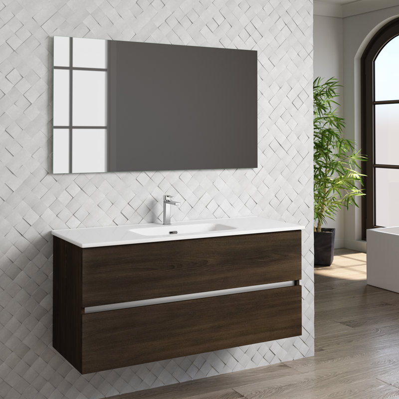 Wrought Studio Guilbert 48" Wall-Mounted Single Bathroom Vanity Set ...