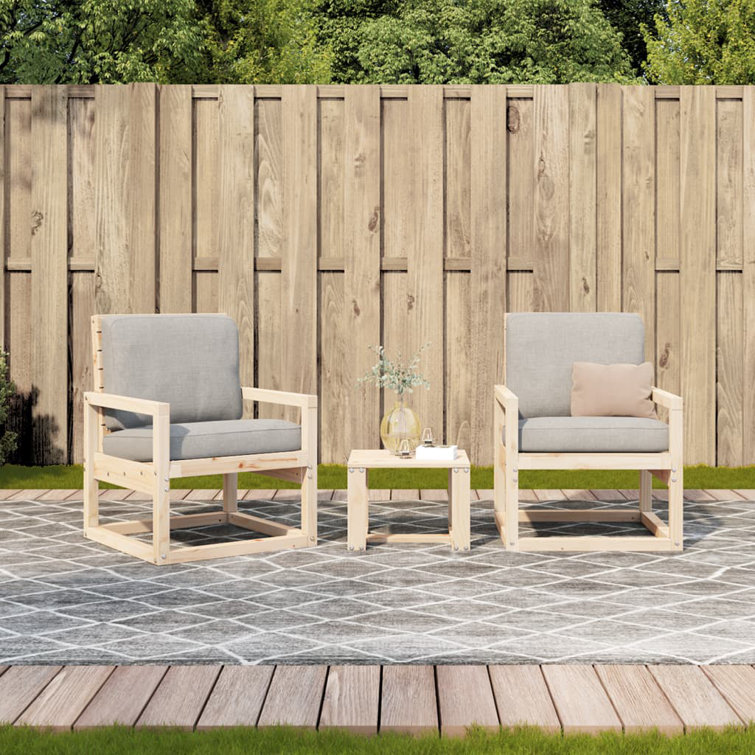 Alpen Home 3 Piece Garden Lounge Set Impregnated Wood Pine | Wayfair.co.uk