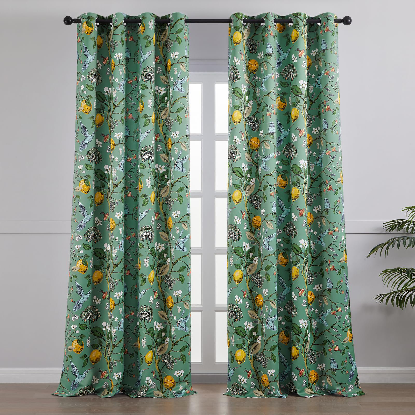 Rosalind Wheeler Floral Two Pages Curtains 84 Inches Long Drapes ...
