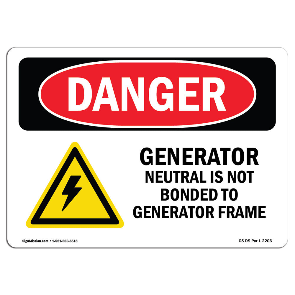 SignMission Generator Neutral Is Not Bonded Aluminum Sign 12 x 18 | Wayfair