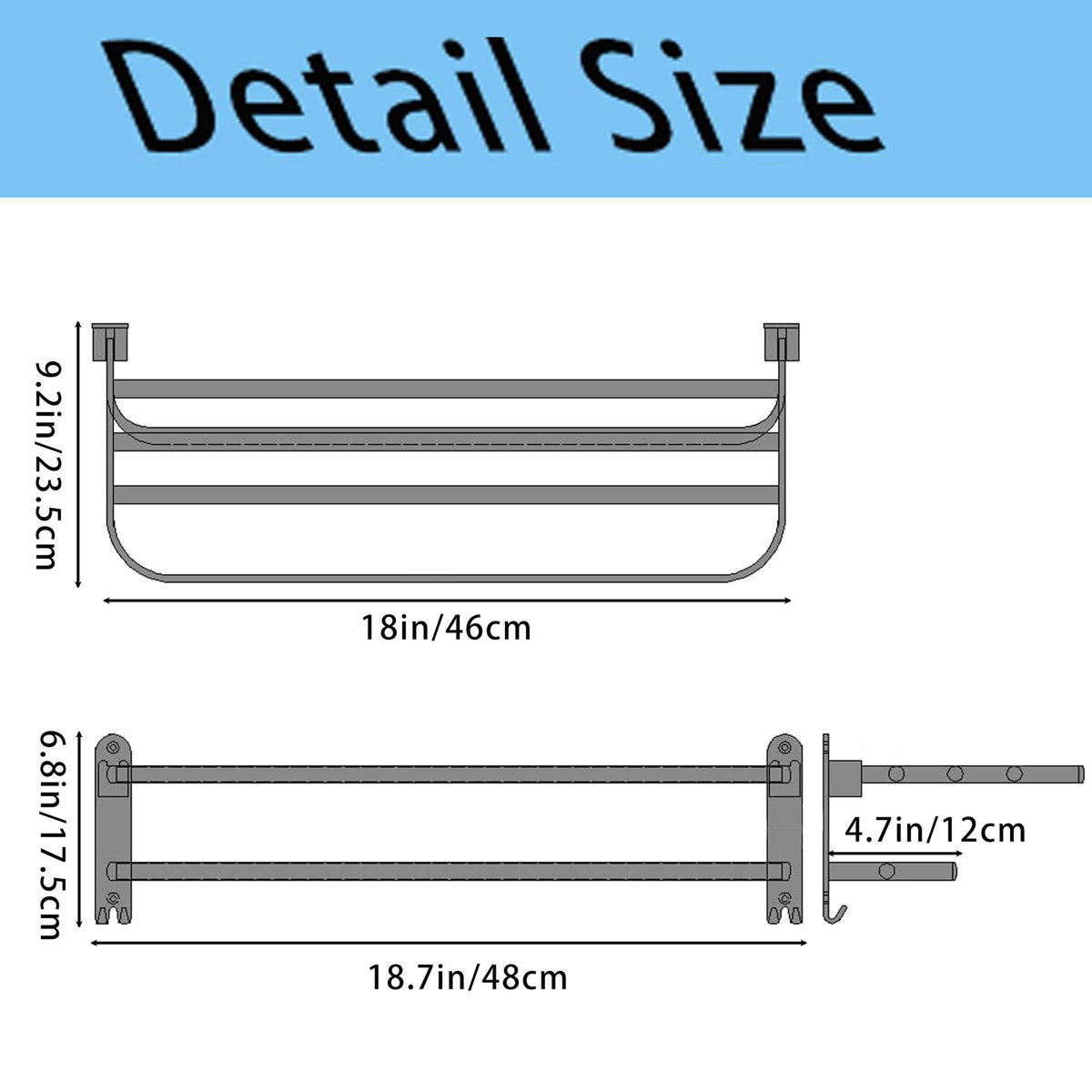 Bolonie towel rack with shelf, towel rack for bathroom, double towel ...