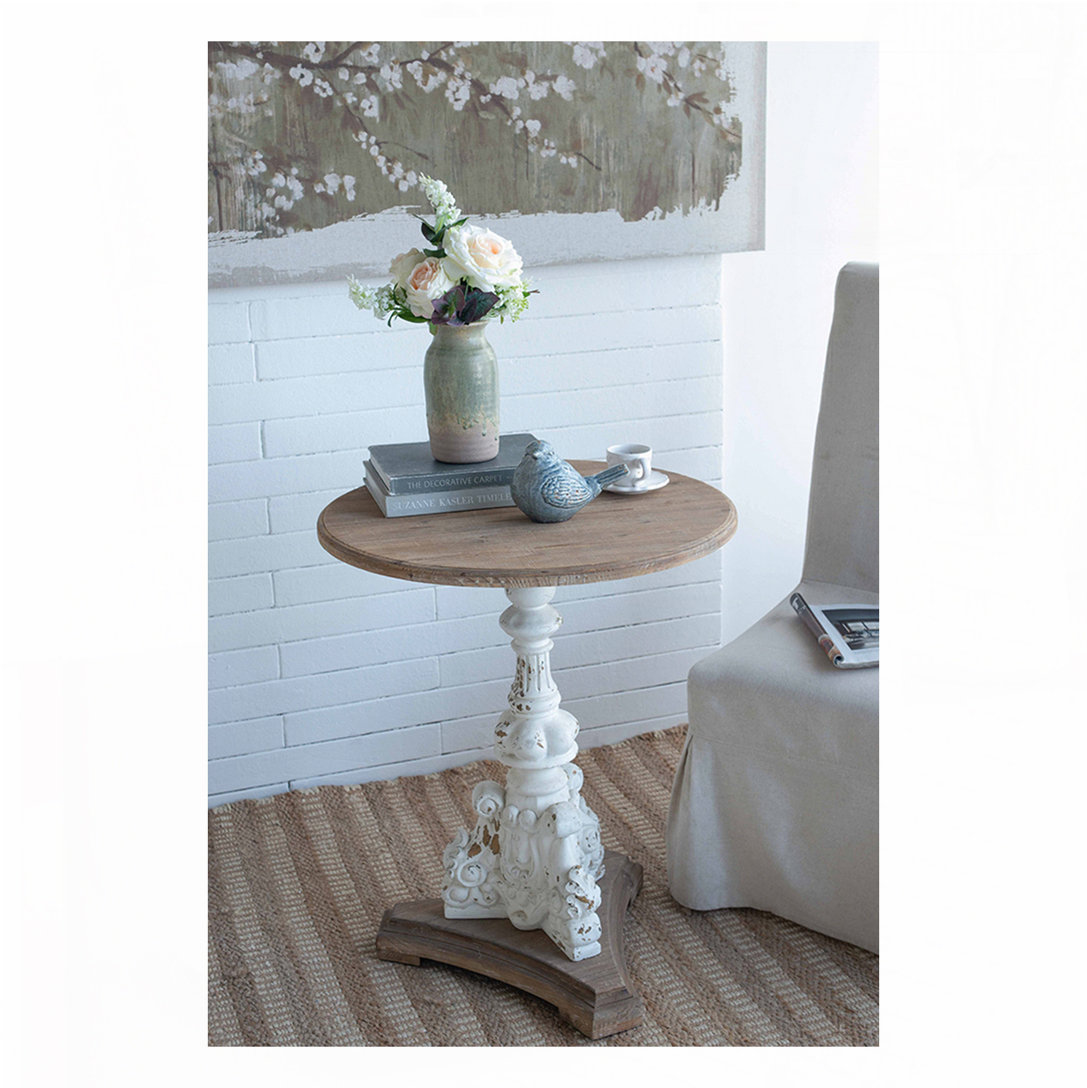 Bloomsbury Market Antique White Round Side Table - Wayfair Canada