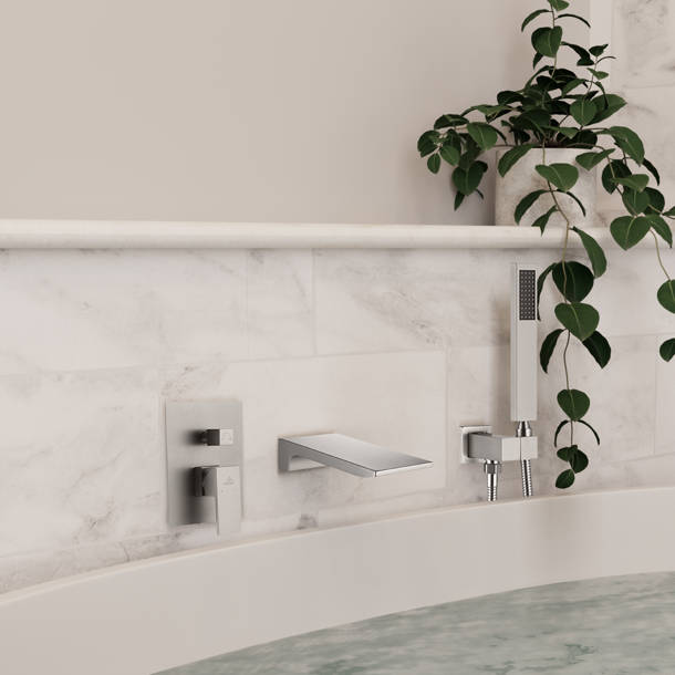 mondawe Calliope Wall Waterfall Faucet with Diverter | Wayfair